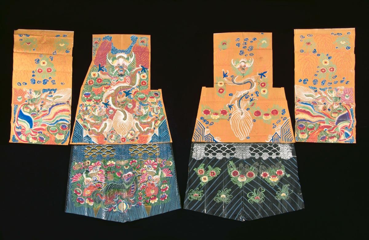 Parts of a paper robe